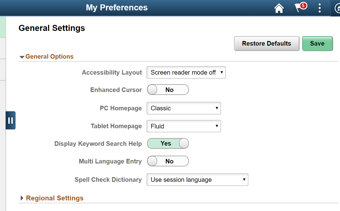 User Preference-Based Homepage Types - PeopleSoft Mods