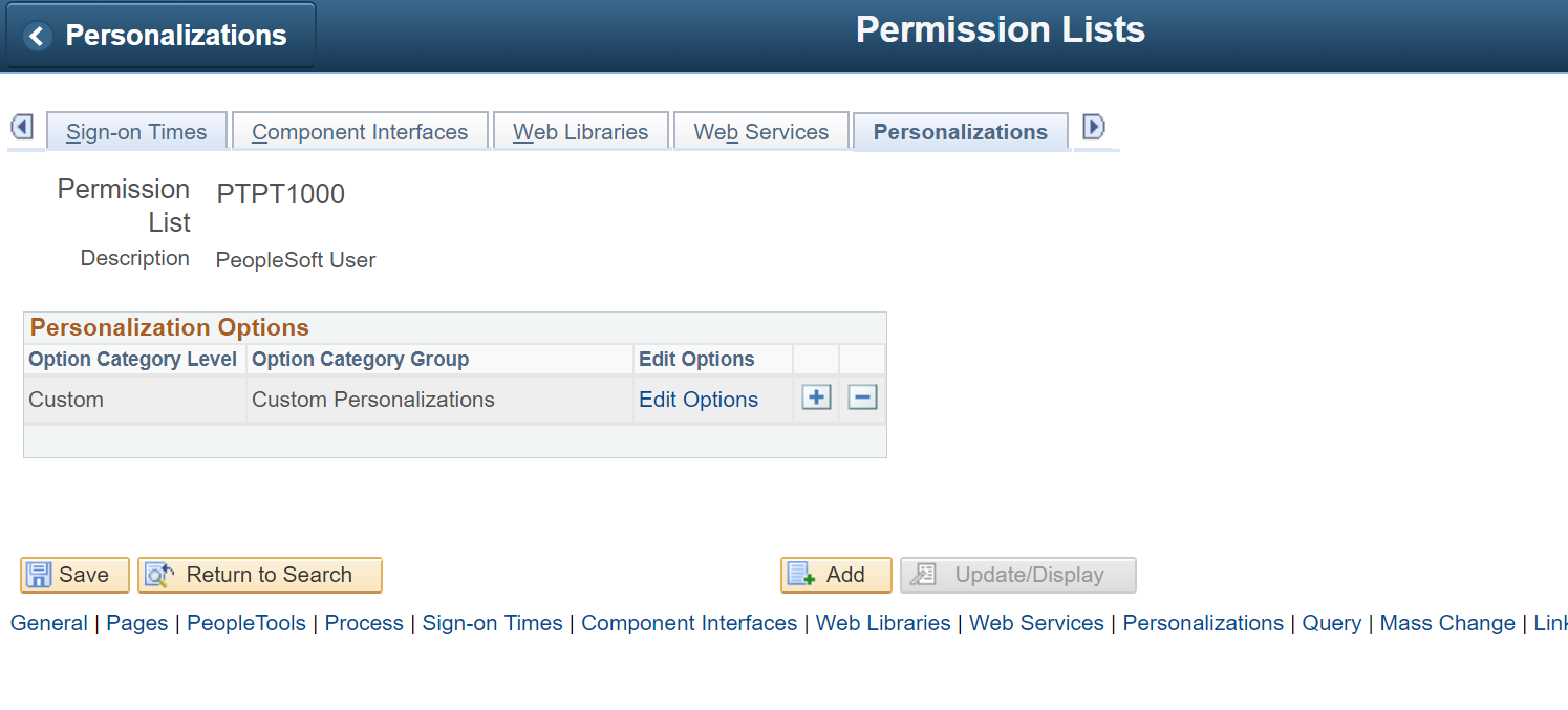 Creating Personalization Options - PeopleSoft Mods