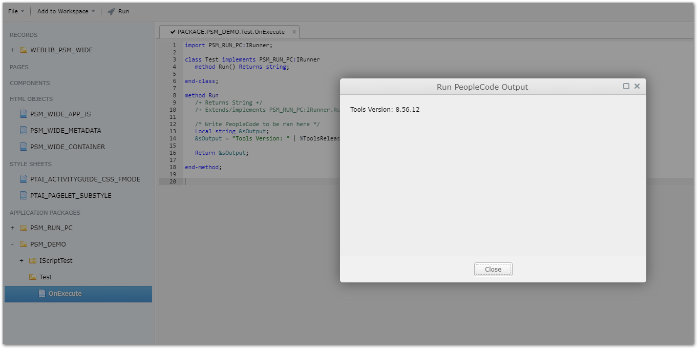 Run PeopleCode - PeopleSoft Mods Run PeopleCode - PeopleSoft Mods